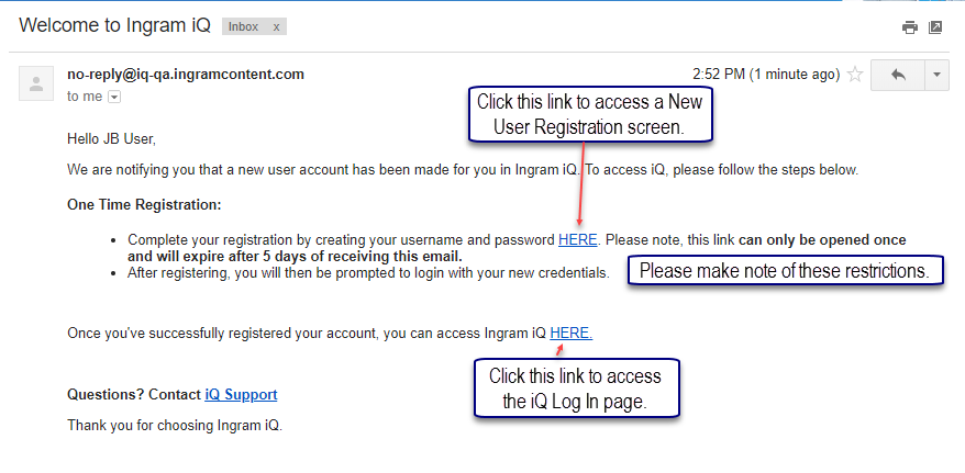 New User Email – Ingram iQ for Distributed Publishers