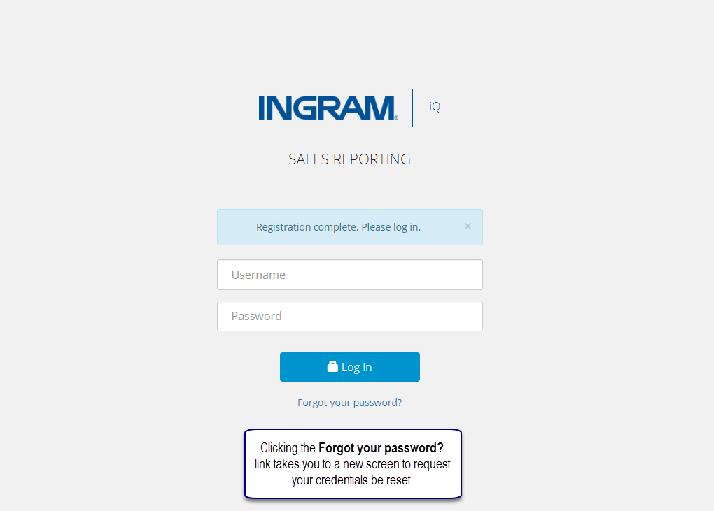 Forgot Password – Ingram iQ for Distributed Publishers